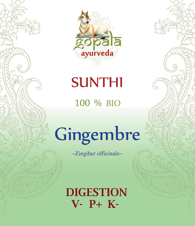 SUNTHI-Gingembre ( Zingiber officinale) gélules et poudre BIO Gopala ...